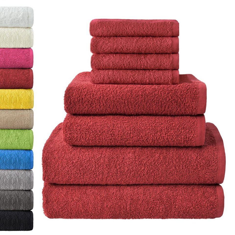 Naturemark Handtuch Set 8er Frottier Handtuch Set 100 Baumwolle 8
